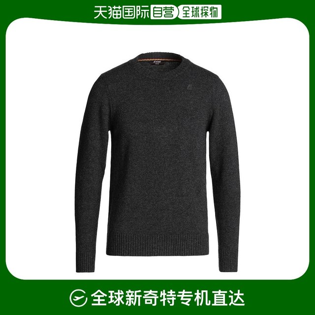 K Way sweater men's sweater solid color round neck long sleeve 80 wool ...