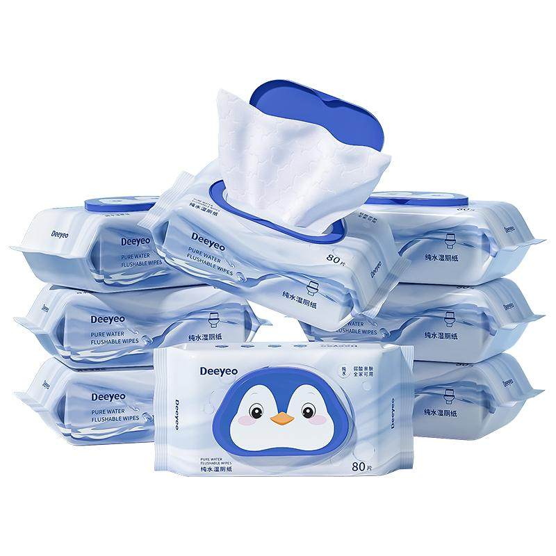 Deyou Pure Water Wet Toilet Paper - 80 Count - Family Pack