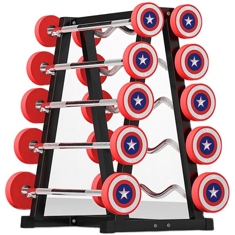 Const Captain America Fixed Barbell Set - 1.2m Rubber Barbell