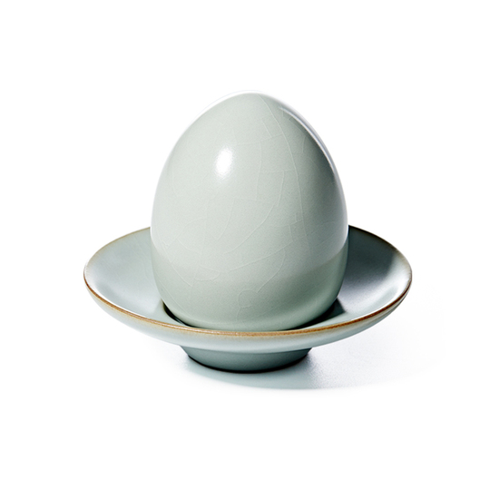 Yaci Ru Kiln Tea Pet - Adorno de Cerámica con Forma de Huevo - Azul Cielo