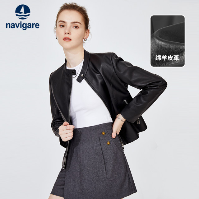 Navigare Italian dinghy genuine leather jacket for women black fashion ...