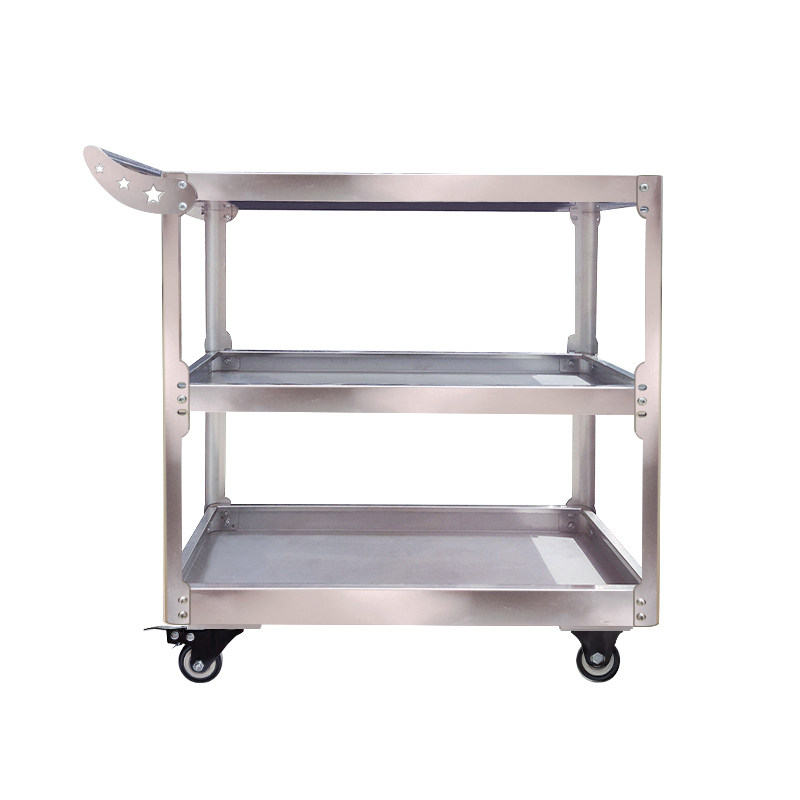 Stainless Steel Three-Layer Trolley for Storage and Utility in ...