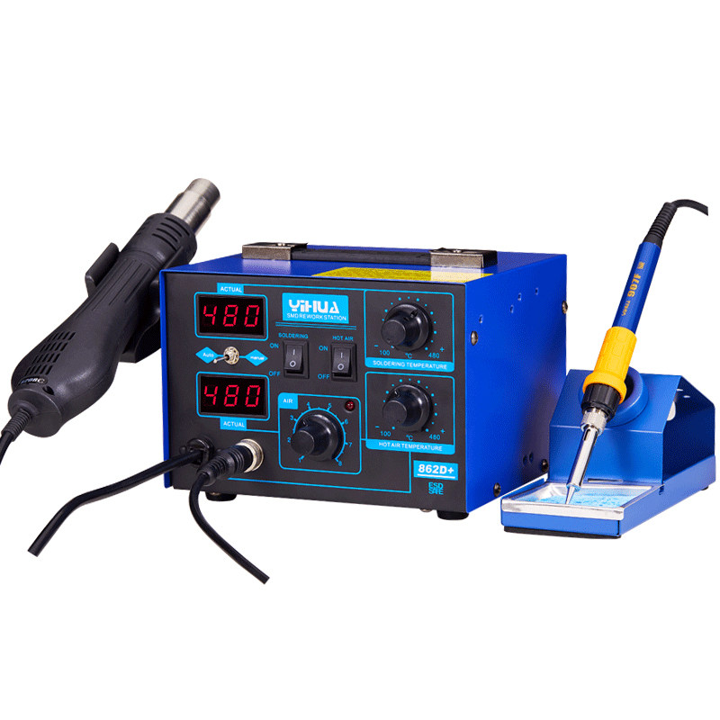 Yihua 862D+ Hot Air Rework Station - 2-in-1 Soldering Iron