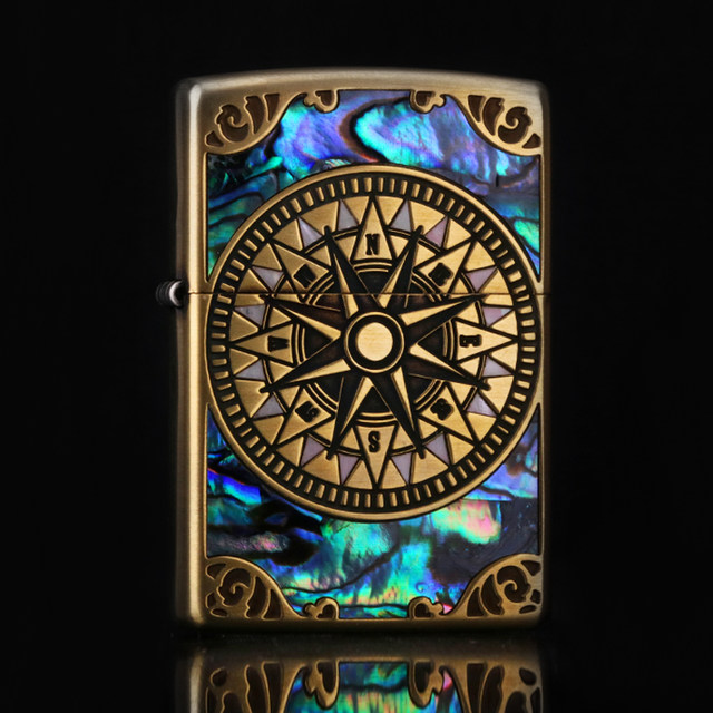 Original genuine zippo lighter is full of gravitational shell inlaid ...