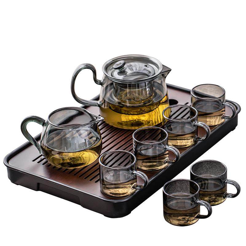 Glass Tea Set Home Office Simple Tea Tray Teapot Kung Fu Teacup
