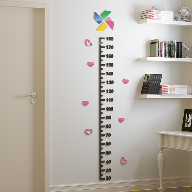 Creative windmill baby body height wall stickers 3D three -dimensional ...