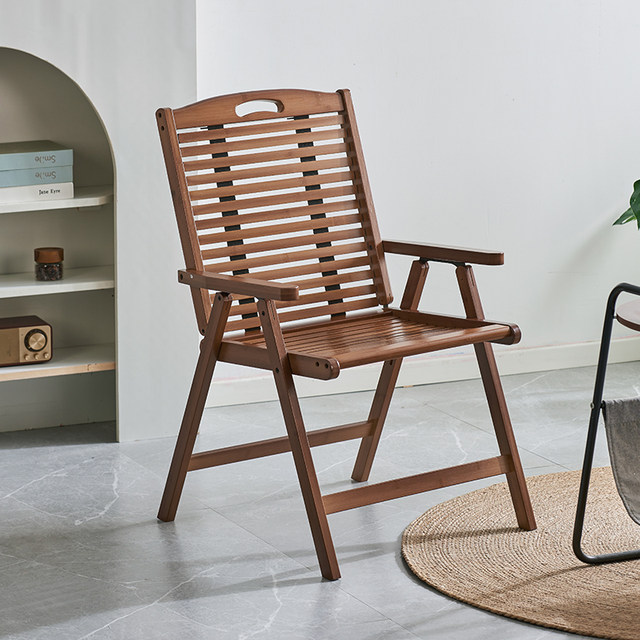 The new foldable back chair home lying chair balcony casual bamboo cold ...