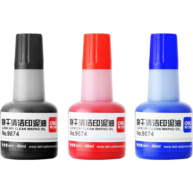Deli Quick-Drying Ink Red Black Seal Mimeograph Oil Quick-Drying Ink ...
