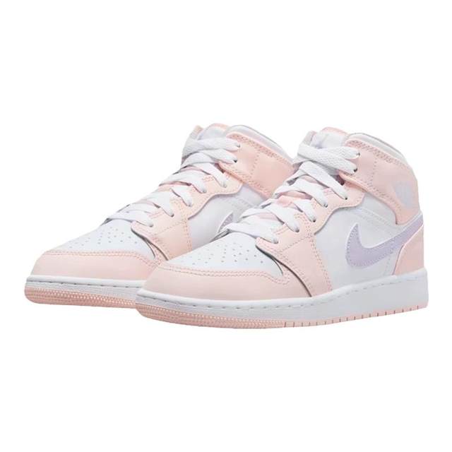 NIKE Nike women's shoes Jordan 1 Mid AJ1 white and blue children's high ...