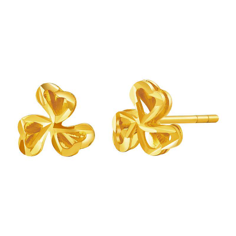 TSL Xie Ruilin Goldohrringe XL357 - 5g Kleeblatt-Design