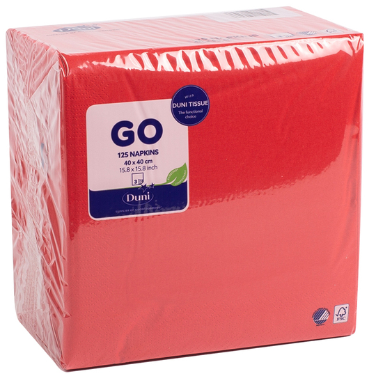 Duni Napkins - 40cm - Black, Red, Green - Premium Quality