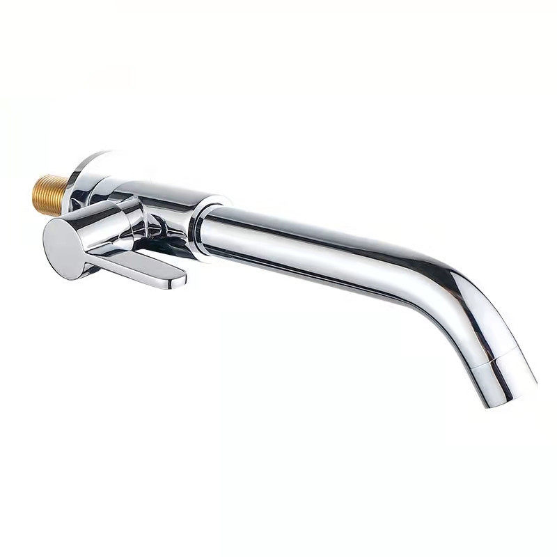 Stainless Steel In-Wall Single Cold Faucet - Long Reach Swivel