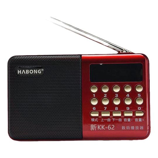 Altavoz Radio Portátil Habong Kk-f62p con Tarjeta TF y Reproducción USB
