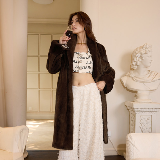 Gabrielle imported purple label velvet whole mink machine-drawn mink ...