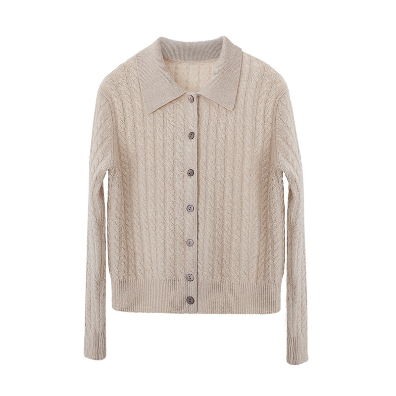 Colinwang-Castle Manor Girl Cashmere Lapel Cardigan | Retro Twist Design