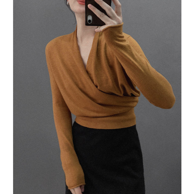 Niche design sweater bottoming gentle top sweater 2023 spring and ...