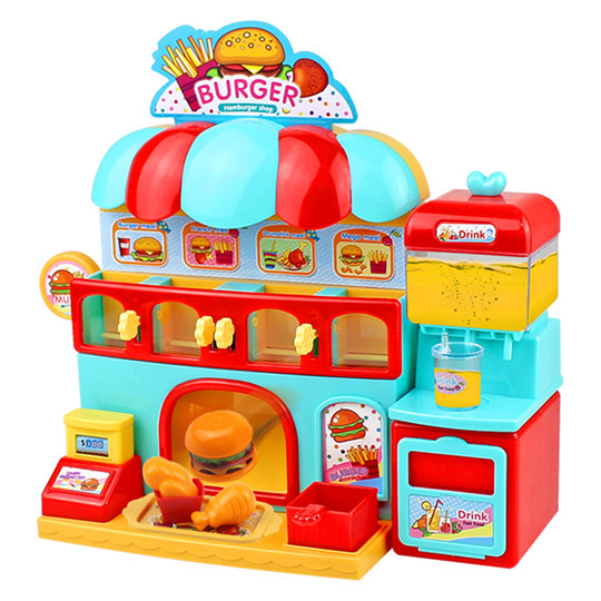 Happy Burger Shop Toy - Play House Simulation Beverage Machine