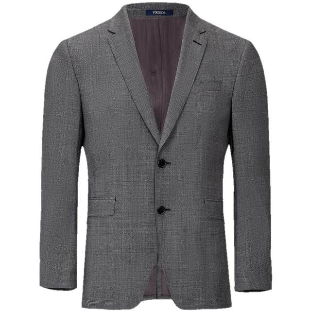 Youngor men's suits spring pure wool gray checkered formal dress S1140