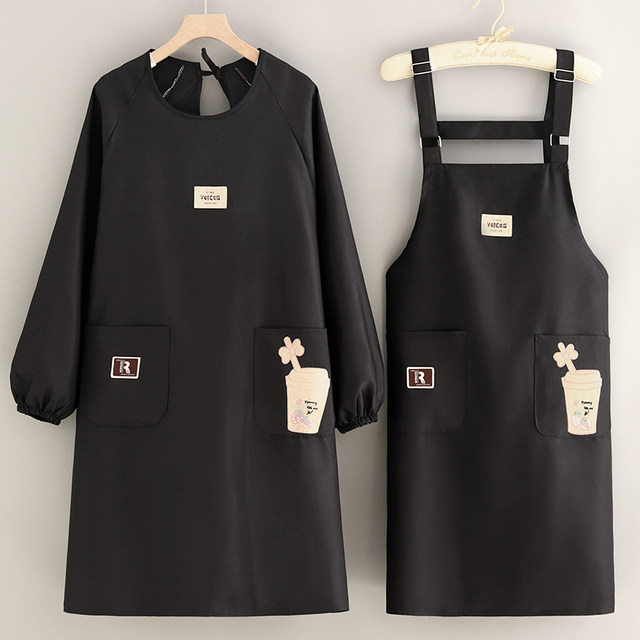 New adult apron for home kitchen anti-fouling breathable long-sleeved ...
