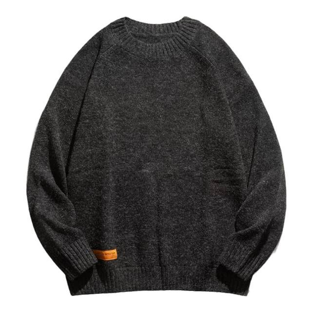 Lazy sweater men's autumn and winter thickened loose large size round ...