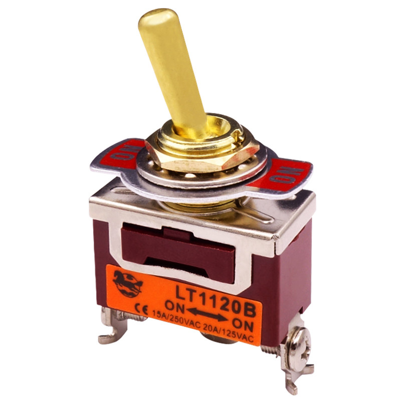 Hkns Toggle Switch - M12mm 2/3 Gear Power Conversion Switch - Golden Handle