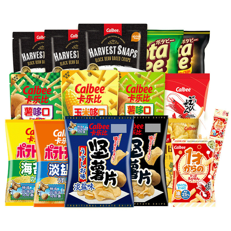 Calbee Casual Snacks Gift Pack | Potato Chips, French Fries, Shrimp ...