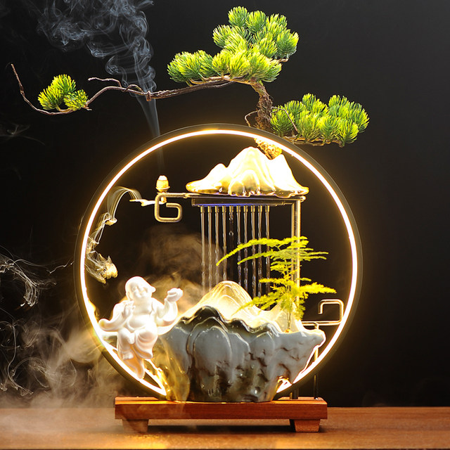 Chinese Zen Zen Circle Circular Fountain Fountain Fortune Living Room ...