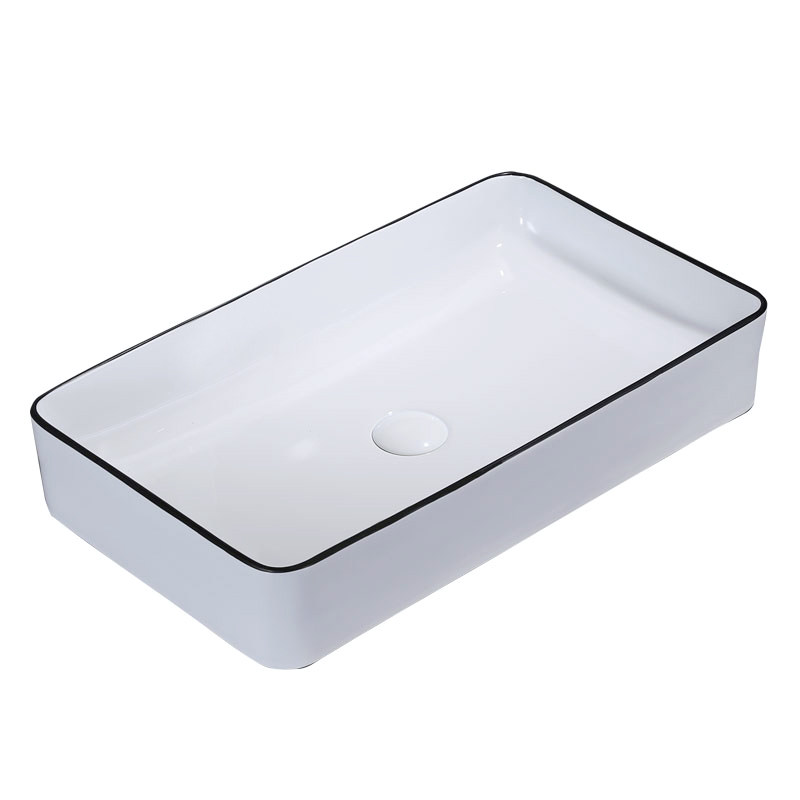 Modern Simple Black Nordic Above-Ground Basin Wash Basin Ceramic Oval ...