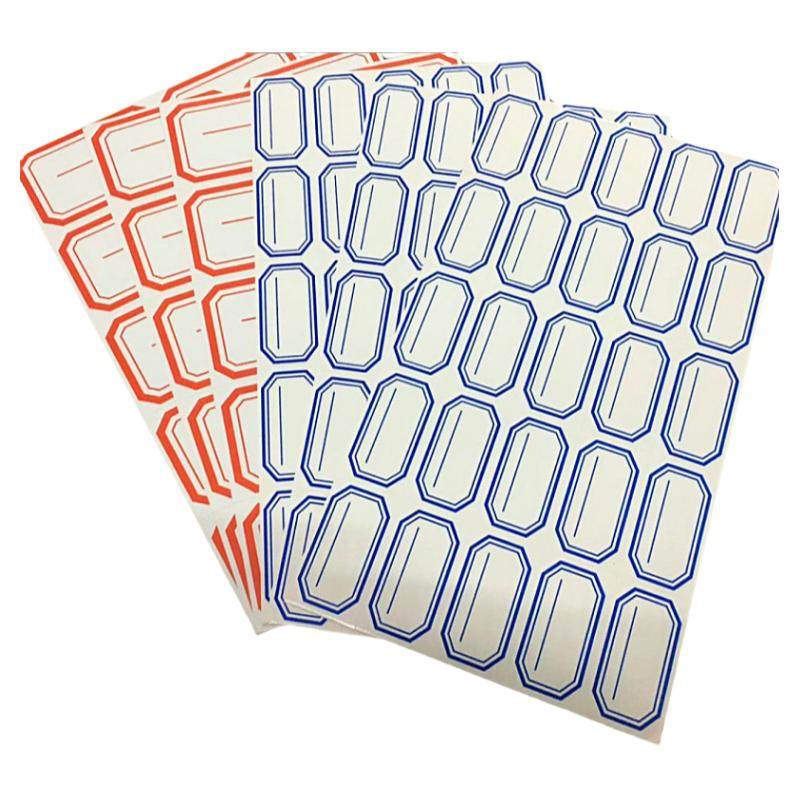 Red and Blue Self-Adhesive Label Stickers Handwritten Mouth Paper ...