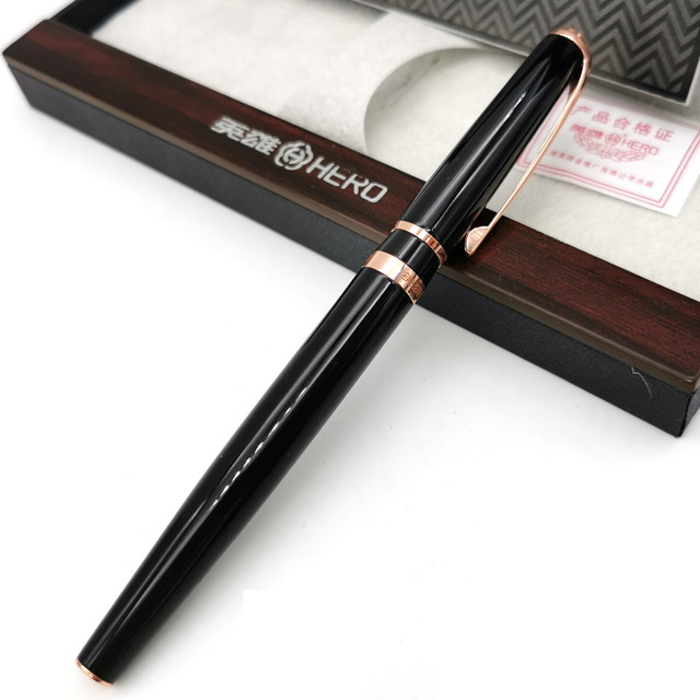 Genuine hero H701 Golden pen 10K business gift Students write medium ...