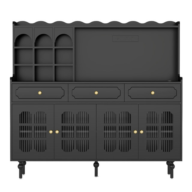 Qianyu American retro black sideboard small apartment living room light ...