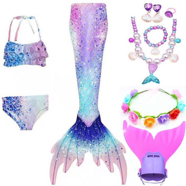 Mermaid tail children's swimsuit princess swimming baby mermaid costume ...