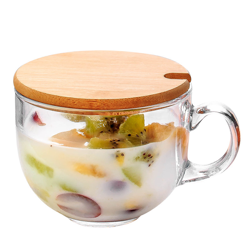 King Chef Glass Cup with Handle - 2-Pack Vintage Style Coffee & Tea Cup