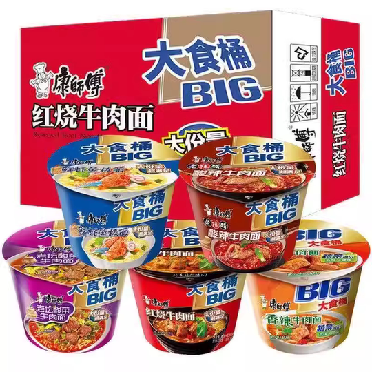 Master Kong Big Big Food Bucket Instant Noodles - 12er Pack