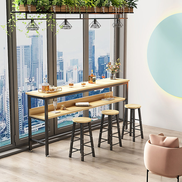 Wall bar table high table home balcony narrow table leisure milk tea ...