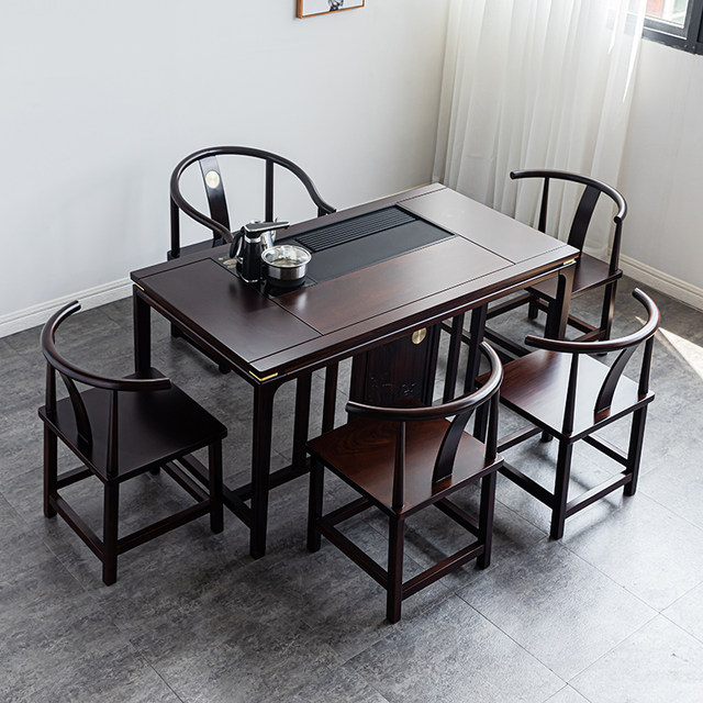 New Chinese style tea table and chairs, fully assembled solid wood ...