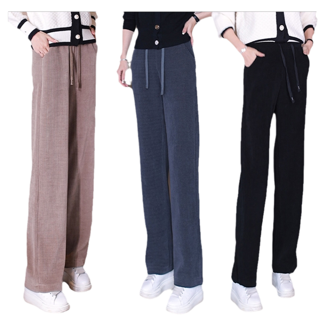 Women's new trousers 2024 popular autumn and winter chenille narrow ...