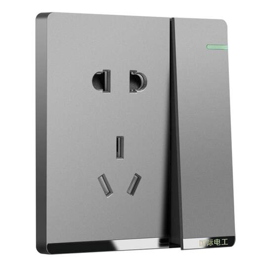 International Electrician Switch Socket Panel Wall 16A Air Conditioning 86 Type Gray 5 Holes ...
