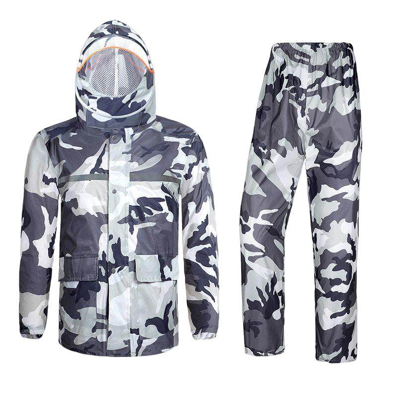 Camouflage Raincoat and Rain Pants Set for Men and Women Motorcycle ...