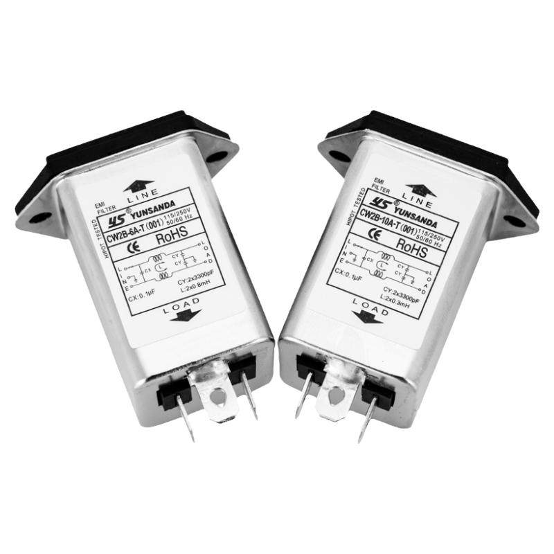 Yunsanda 220V Power Filter CW2B-10A-T (001) (002) Single & Double Fuse ...