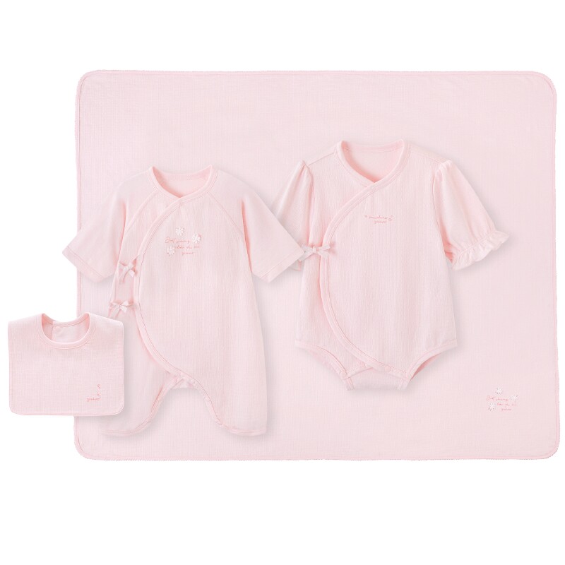 Yeehoo Newborn Baby Gift Set - 4pc Cotton Clothes & Accessories