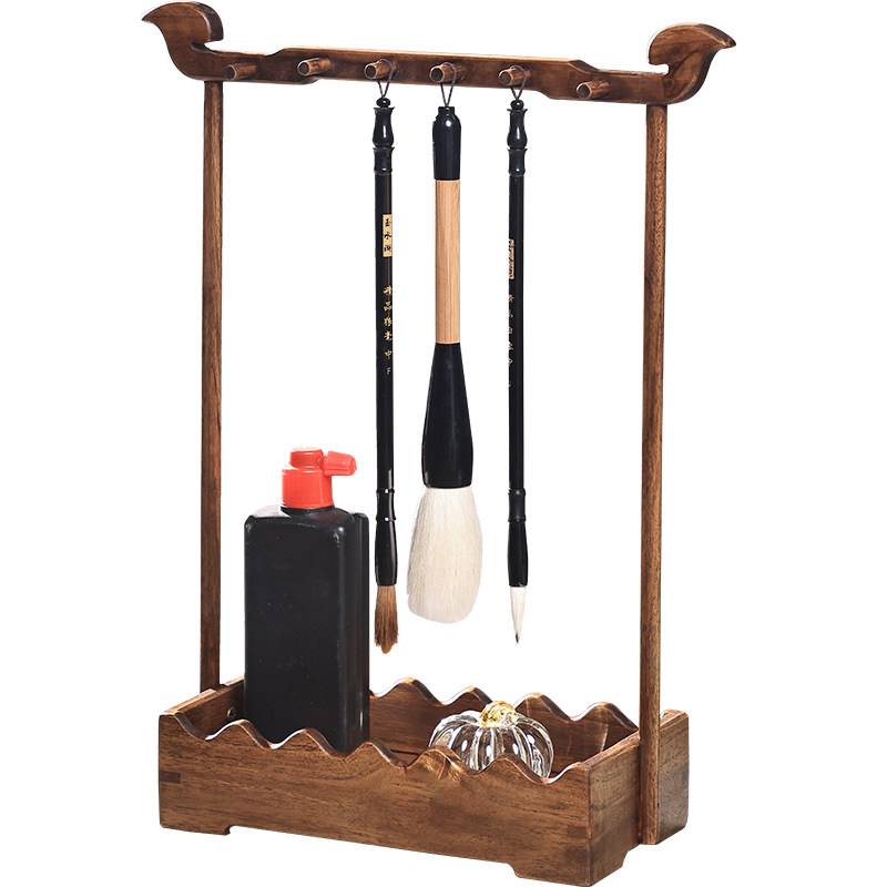 Taijili Solid Wood Pen Holder Retro Multi-Functional Brush Hanger ...