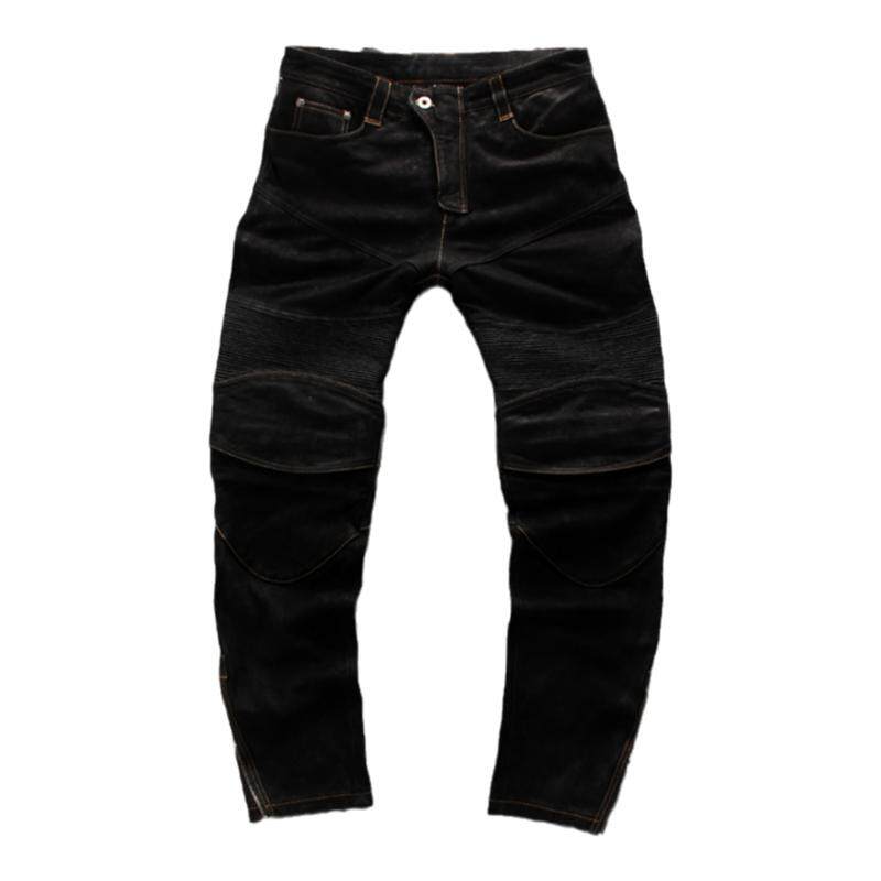 Men's Goat Skin Leather Pants - Autumn/Winter Straight Leg Trousers