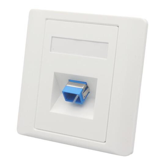 Type 86 Dual-Port SC Fiber Optic Socket - Wall Mount Panel