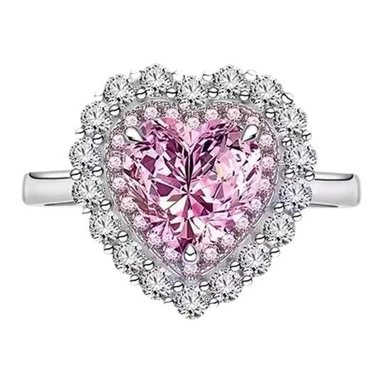 Bague diamant rose platine avec moissanite importée pour femme