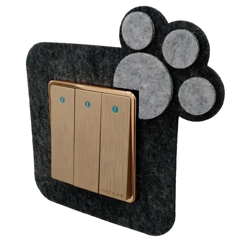Bear Paw Switch Stickers - Felt Switch Protection - Cute Cartoon Decor