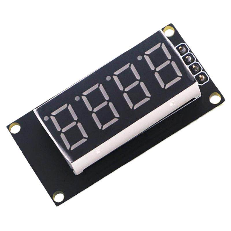 4-Digit LED Display Module - Adjustable Brightness, I2C & Serial, with ...