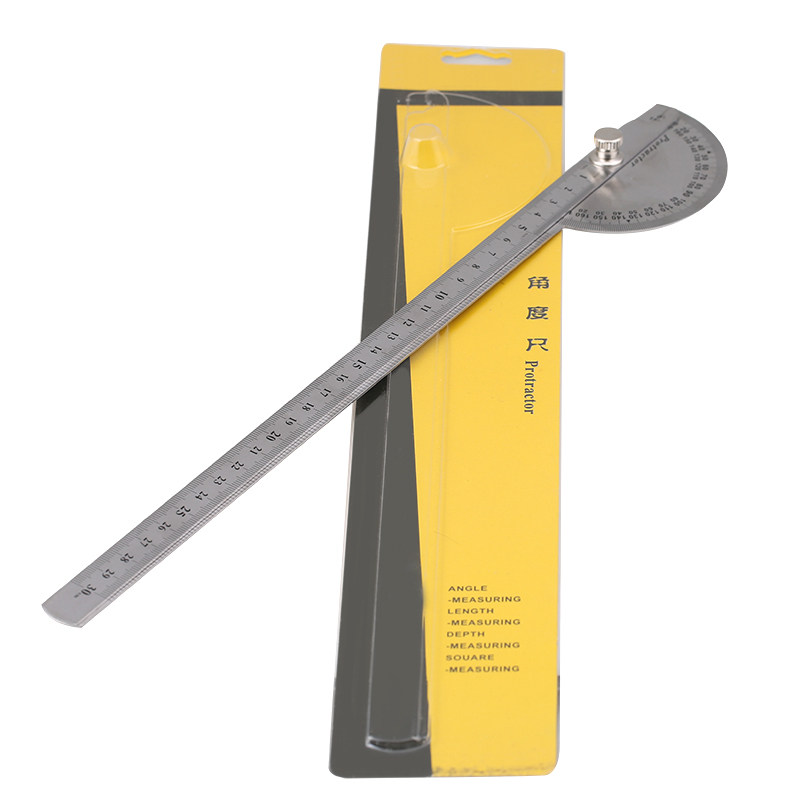 Ravnalo kuta od nehrđajućeg čelika - Protractor i mjerilo za obradu drva