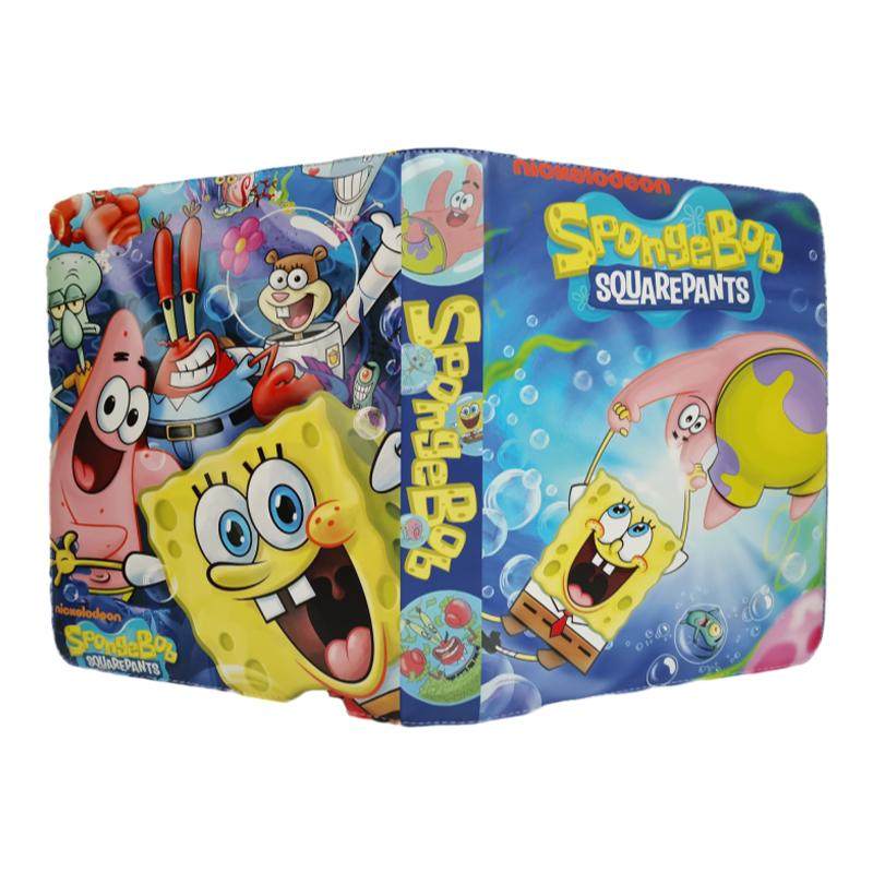 Spongebob Card Book - 4 Grid Mini Card Storage - Leather Zipper Collection