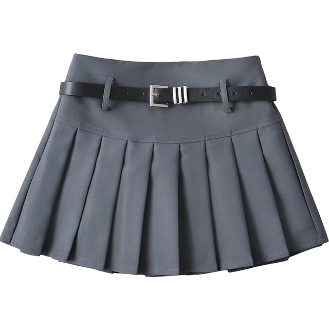 Cotton Ocean College Wind high -waisted high -waisted A -line pleated skirt Retro age reduction ...